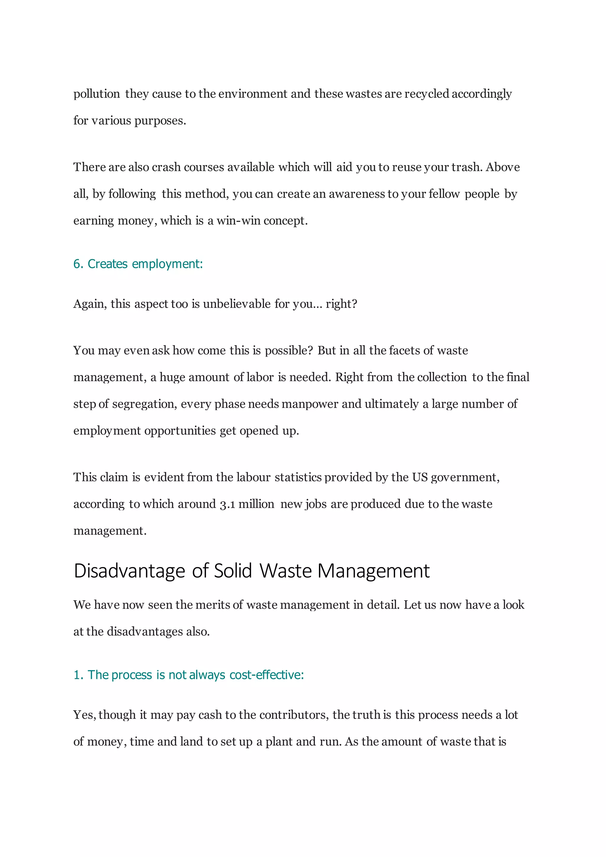 Report on solid waste management | DOCX
