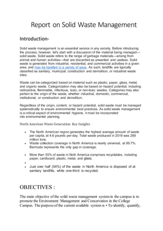 Report on solid waste management | DOCX