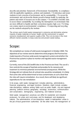 Report on solid waste management | DOCX
