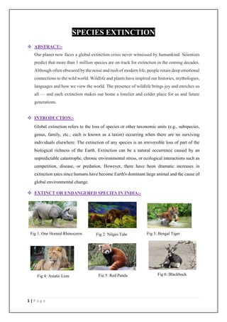 REPORT ON SPECIES EXTINCTION.docx