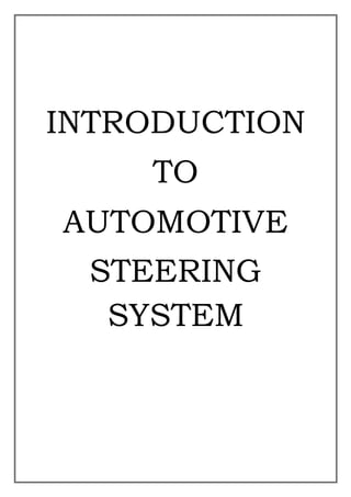 Report on steering system | DOCX