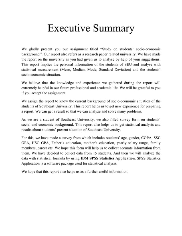 Report on students' socio-economic background | PDF