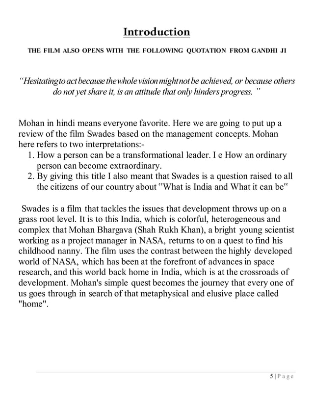 Report on swades of rahul | DOCX