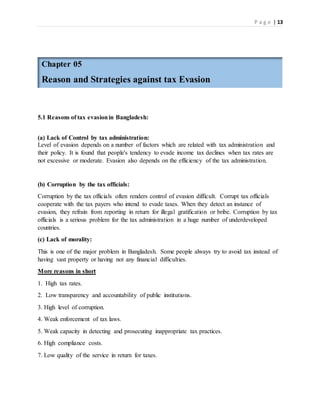 Report on tax Evasion in Bangladesh | PDF