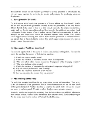 Report on tax Evasion in Bangladesh | PDF