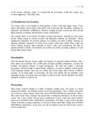 Report on tax Evasion in Bangladesh | PDF