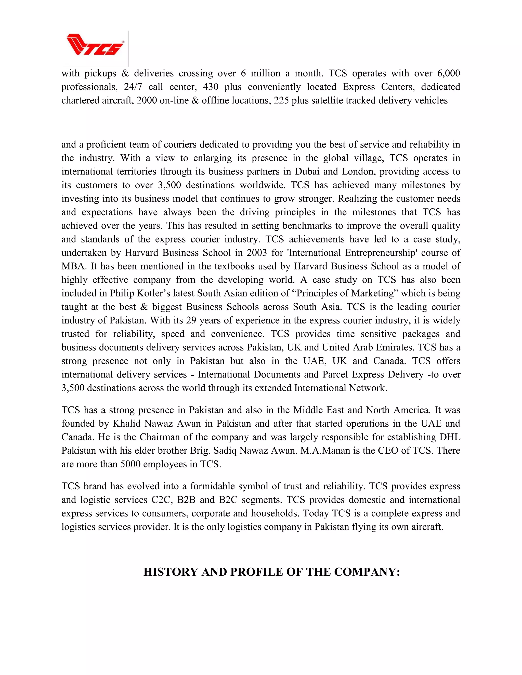 Report on TCS Pakistan/Bahawalpur | PDF