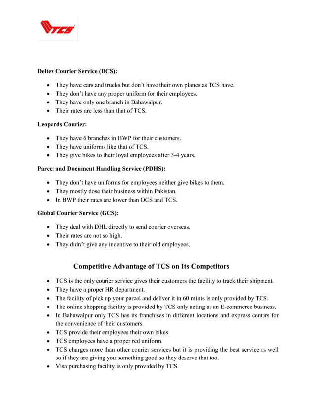 Report on TCS Pakistan/Bahawalpur | PDF