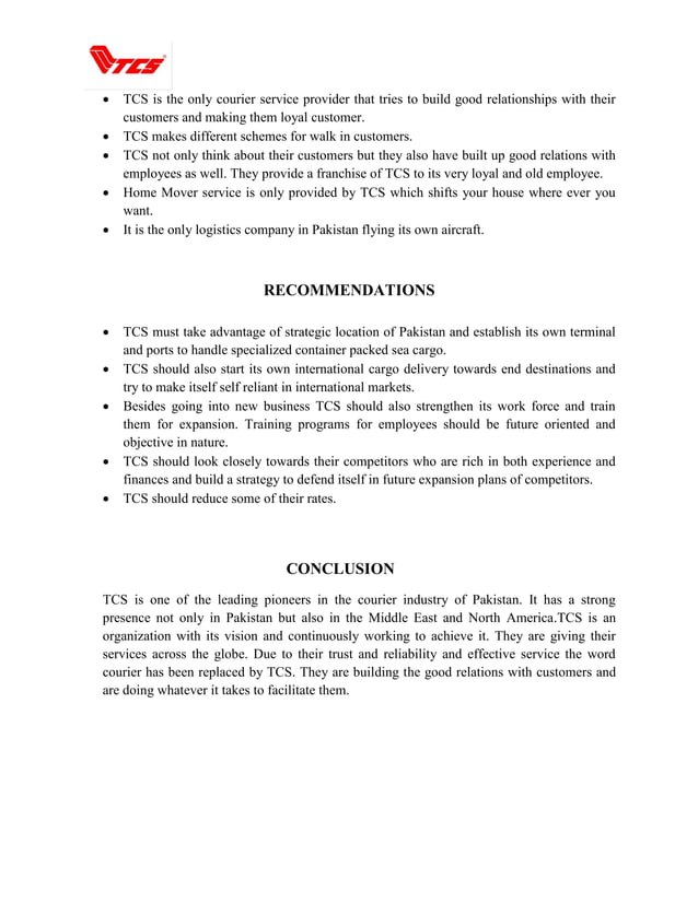 Report on TCS Pakistan/Bahawalpur | PDF