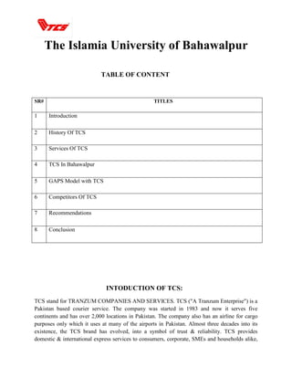 Report on TCS Pakistan/Bahawalpur | PDF