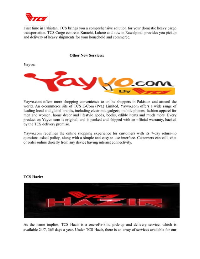 Report on TCS Pakistan/Bahawalpur | PDF