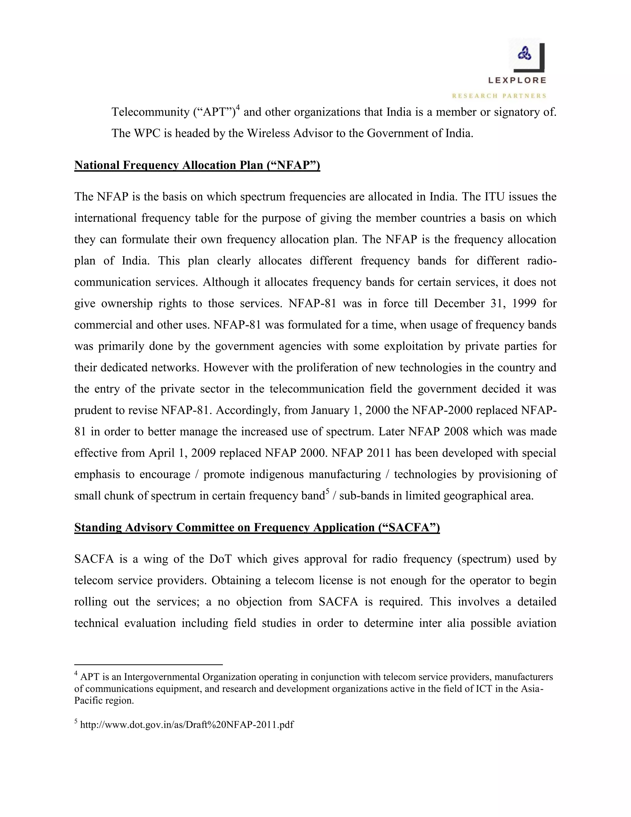 Telecom regulatory framework and legislation in India | PDF