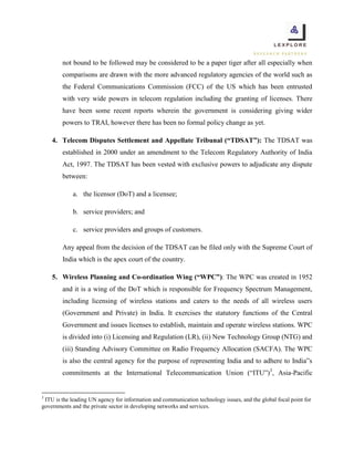 Telecom regulatory framework and legislation in India | PDF