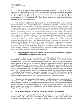 Report on UN support to the African Union and its New Partnership for ...