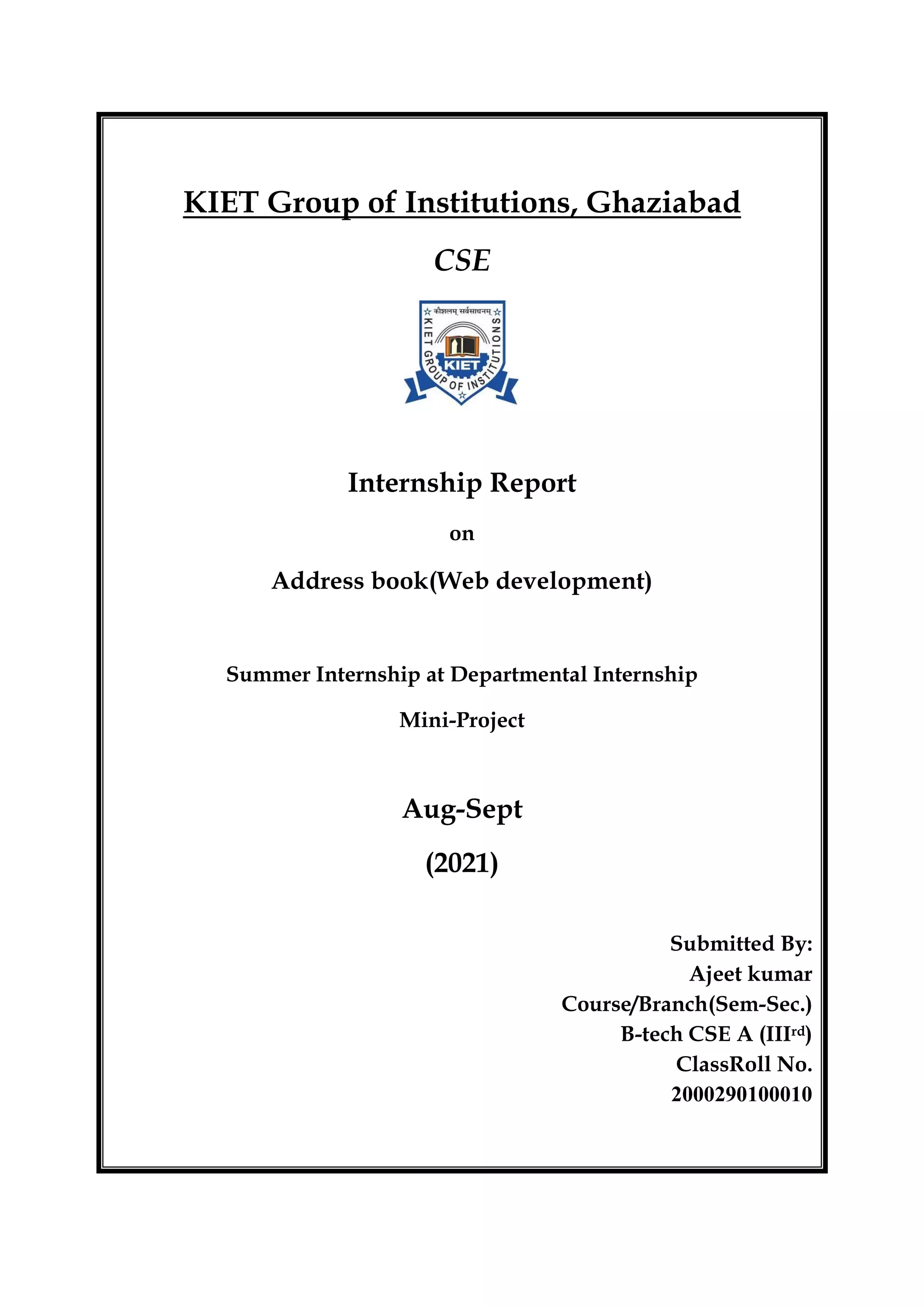 Report on web development | PDF