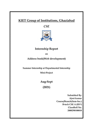 Report on web development | PDF