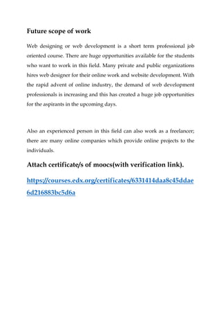 Report on web development | PDF