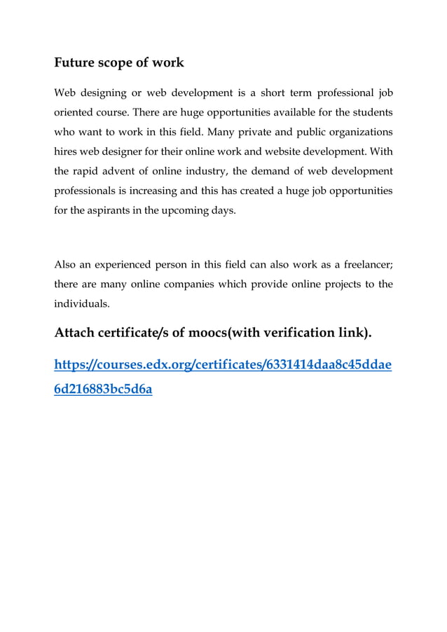 Report on web development | PDF | Web Design and HTML | Internet