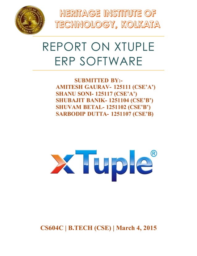 Report on xtuple ERP Software | DOCX