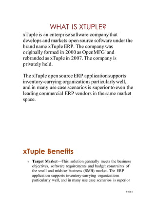 Report on xtuple ERP Software | DOCX