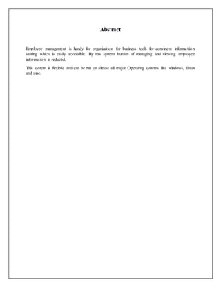 Miniproject on Employee Management using Perl/Database. | PDF