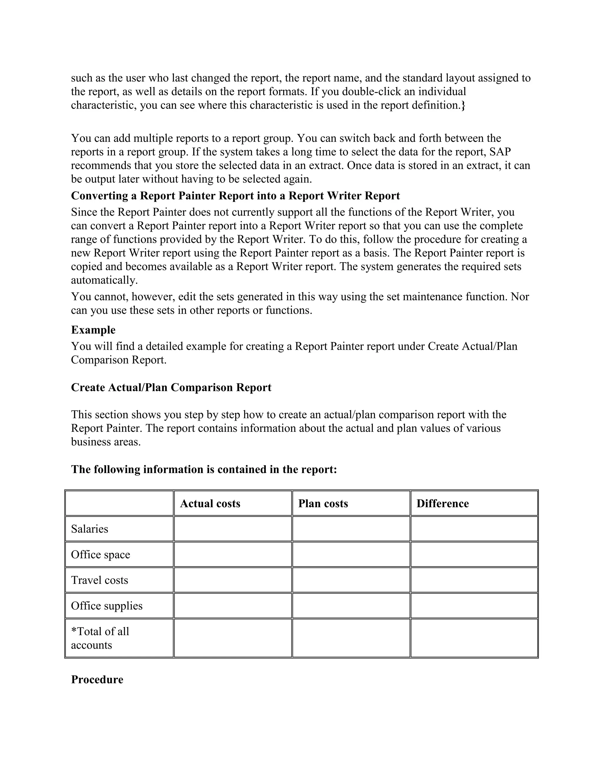 Report painter in SAP | DOCX