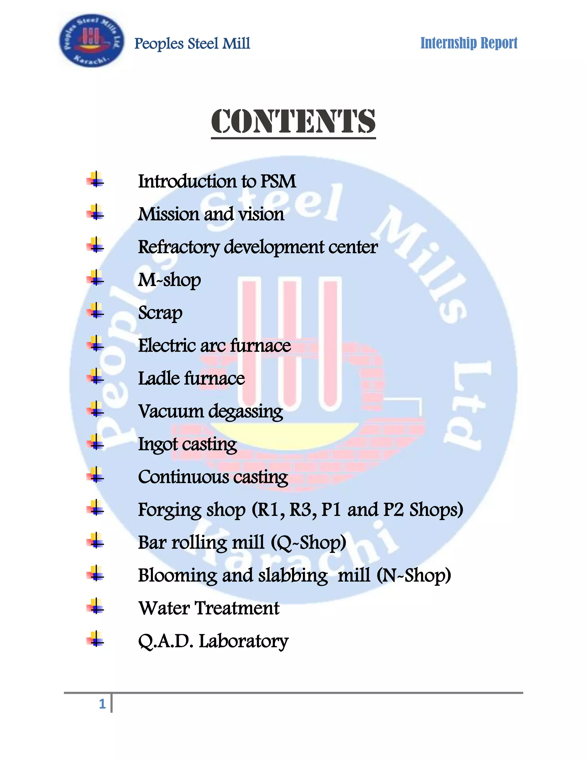 Report of Pakistan Steel Mill | PDF
