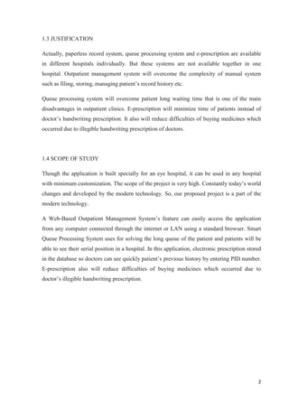 Outpatient management system with smart queue processing and e-prescription | PDF