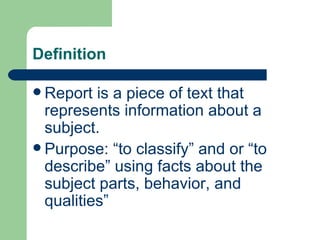 Report paragraph | PPT