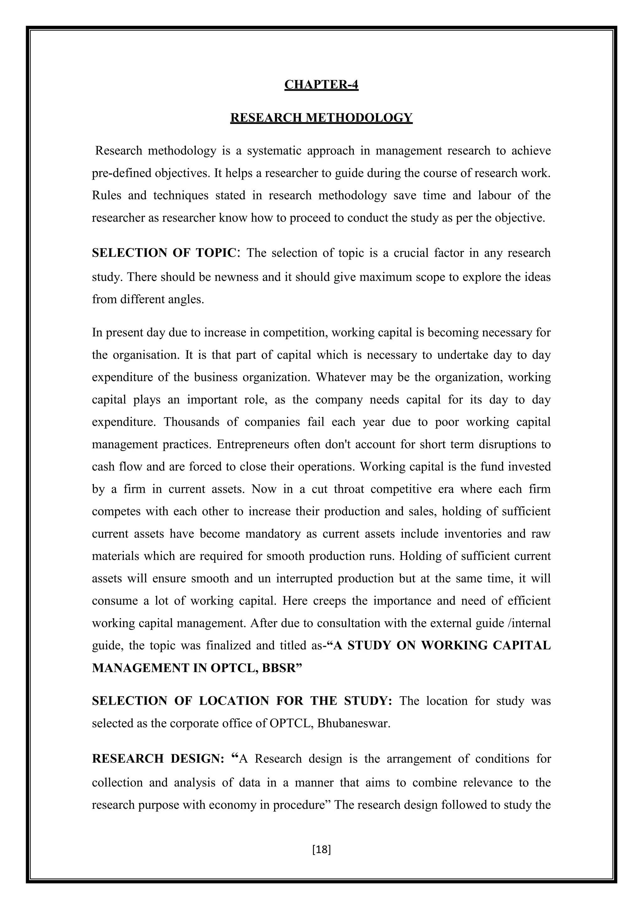 PROJECT ON WORKING CAPITAL MANAGEMENT | DOCX
