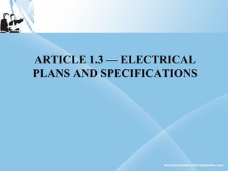 The Philippine Electrical Code Selected Topics of Chapter 1 | PDF