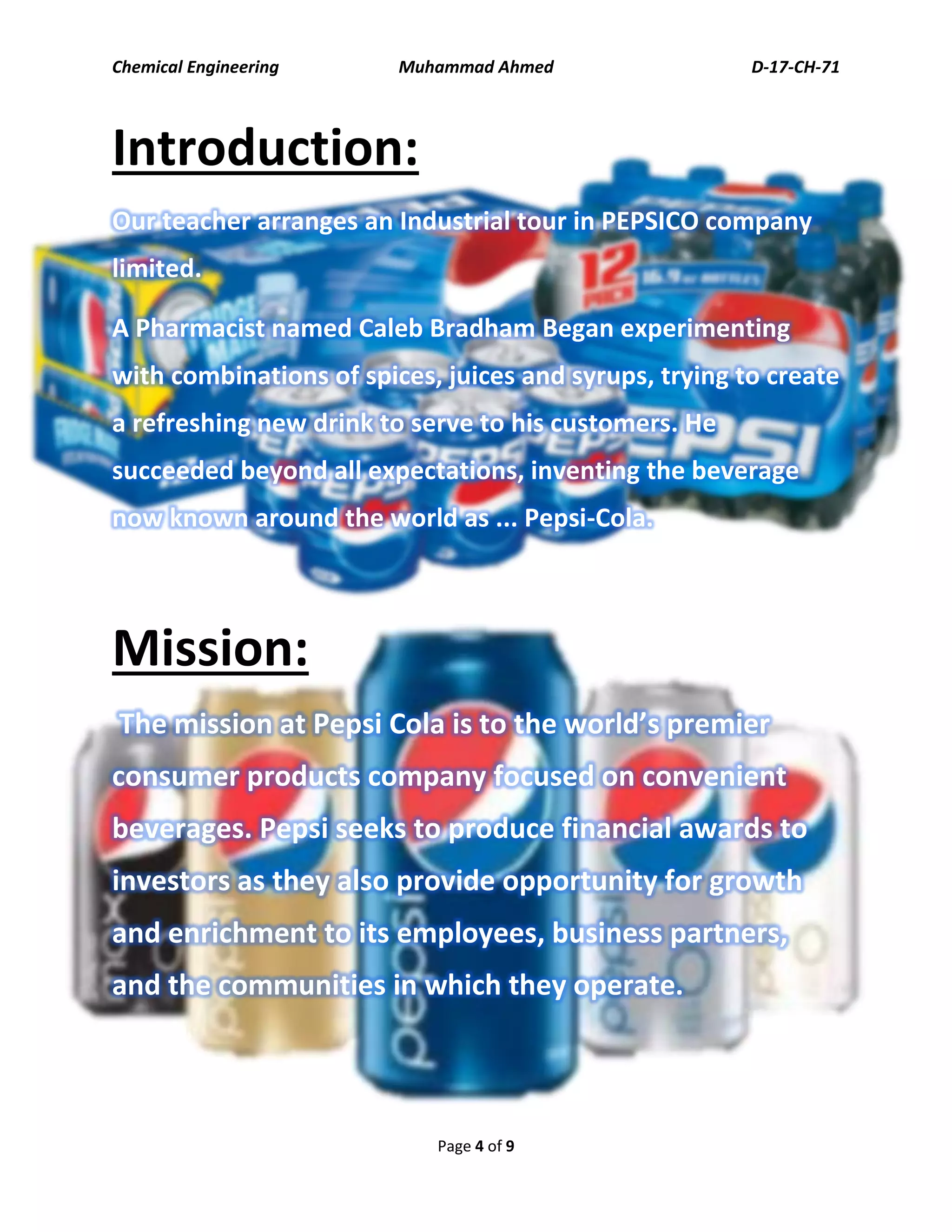 Report on Pepsico | PDF