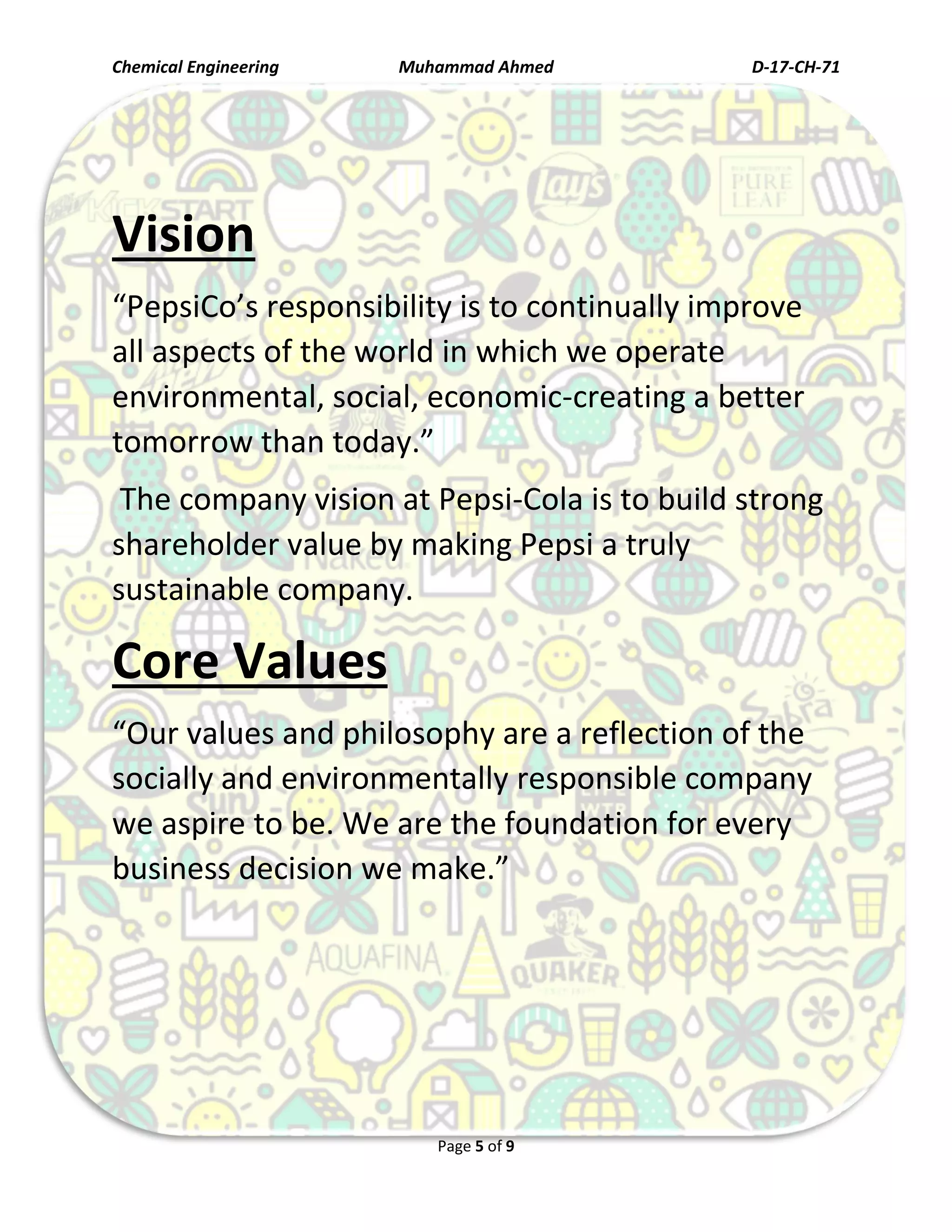 Report on Pepsico | PDF