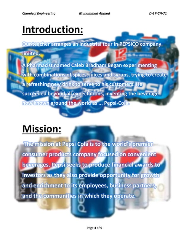 Report on Pepsico | PDF