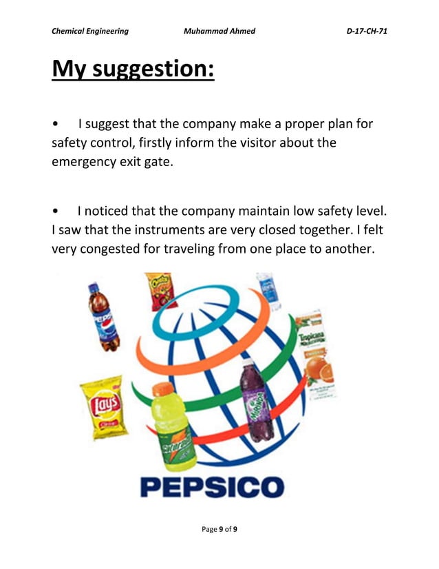 Report on Pepsico | PDF