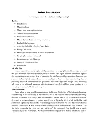 Report perfect presentations | DOCX