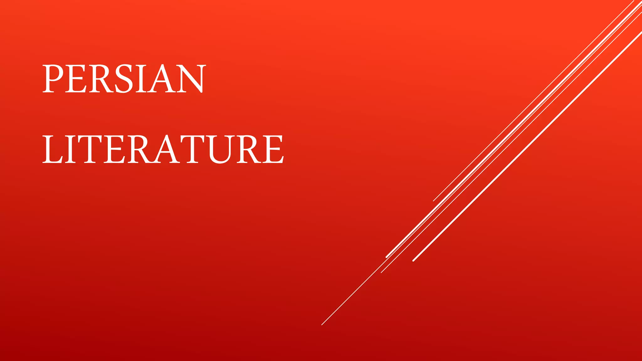 Persian/Iran literature | PPTX