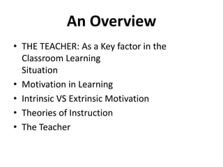 The Learning Situation | PPTX