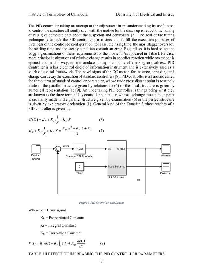 Report pid controller dc motor | PDF