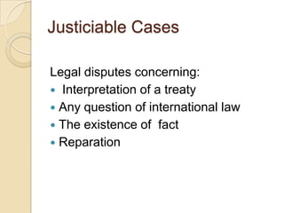 Peaceful Settlement of International Disputes (Part II) | PPTX
