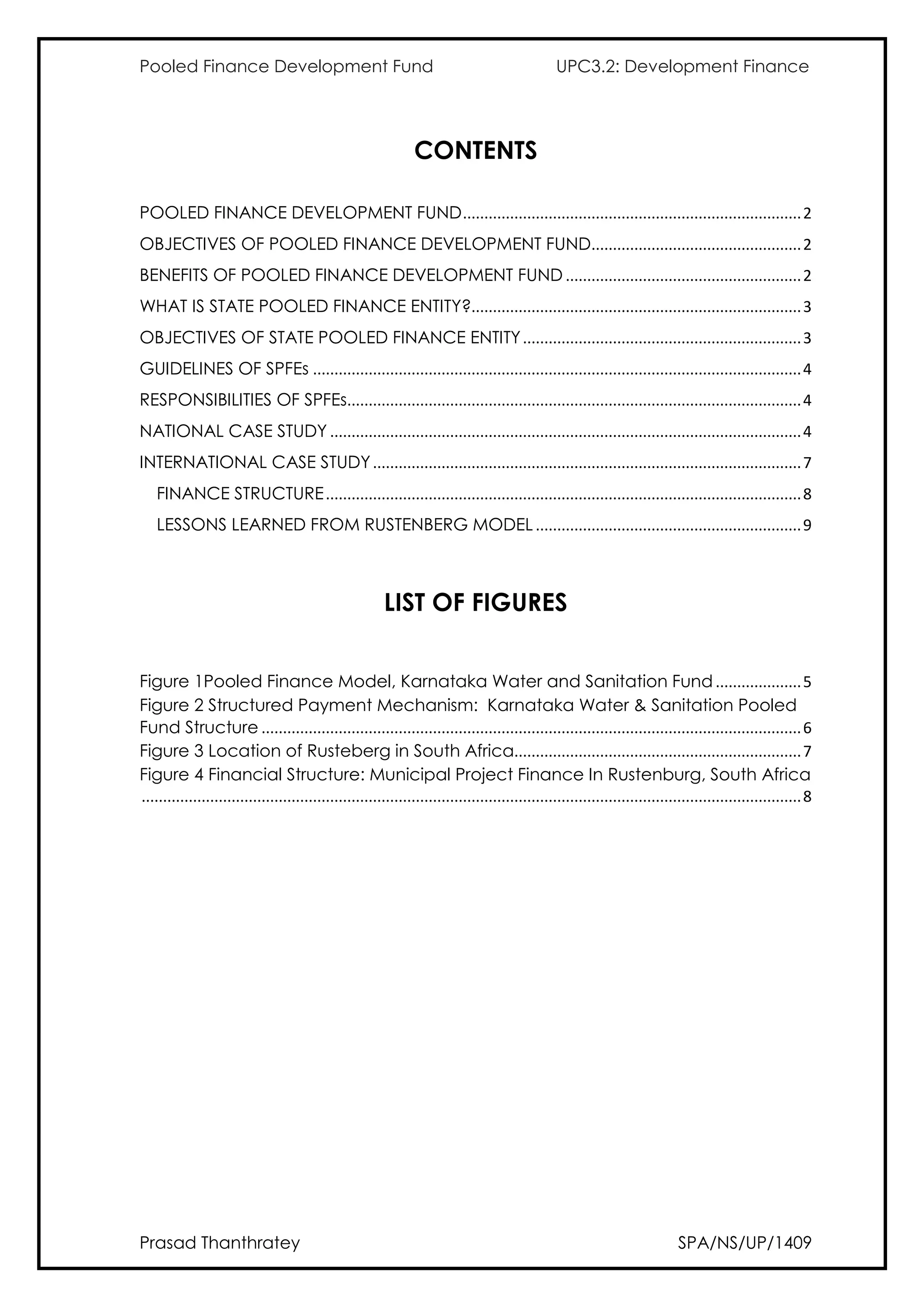 Pooled Finance Development Fund | PDF