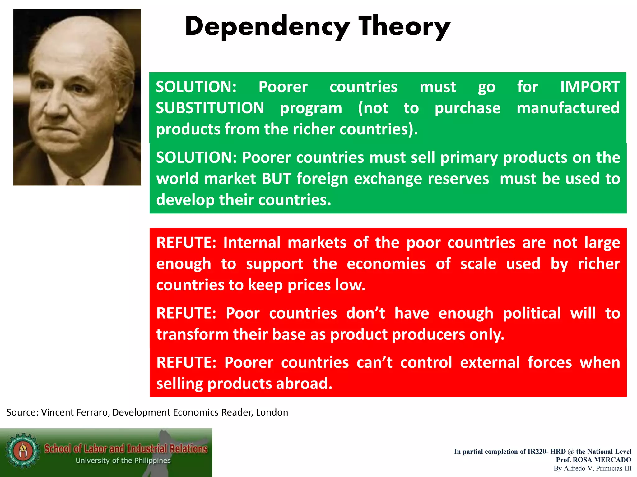 Report Prebisch Frank dependency theory | PPT