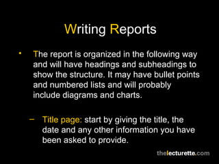 Writing Reports | PPT