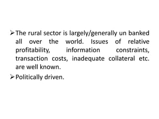 Rural Financial Markets and Agricultural Credit | PPT