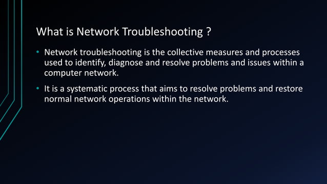 Network Troubleshooting | PPTX