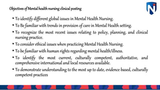 Mental Health Nursing Clinical Posting Report presentation | PPTX