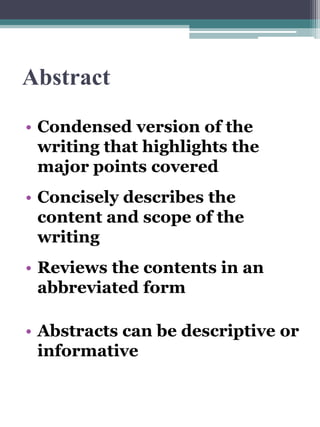 Recommendation Report Front Matter | PPTX