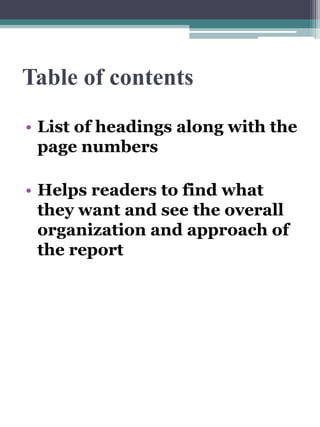 Recommendation Report Front Matter | PPTX