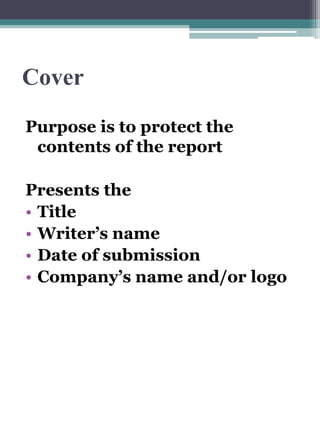 Recommendation Report Front Matter | PPTX