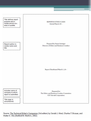 Recommendation Report Front Matter | PPTX